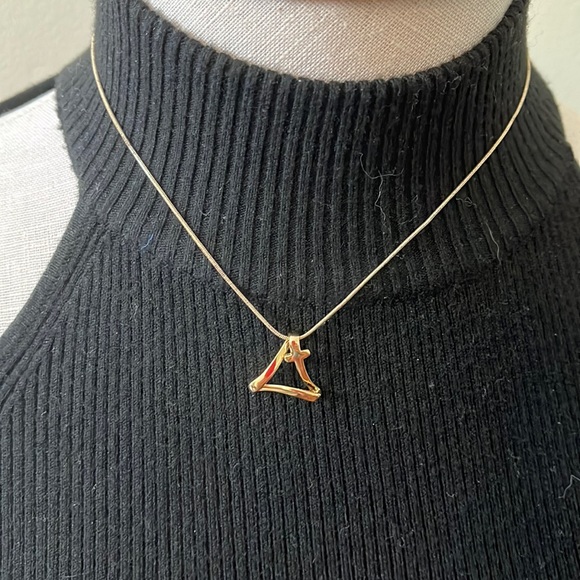Jewelry | Delicate Gold Tone Necklace With Gold Cross Design | Poshmark